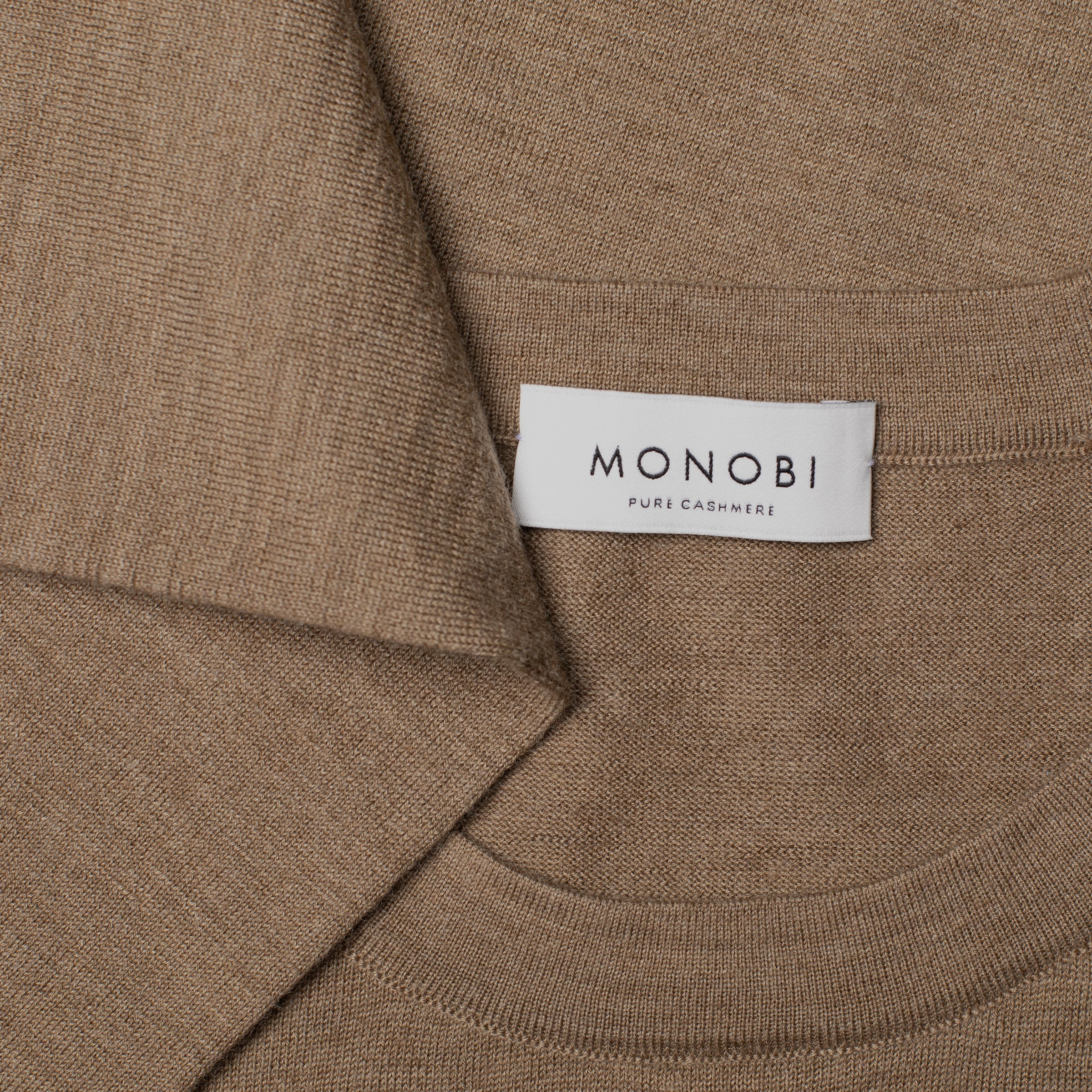 PURE CASHMERE JERSEY STITCH 18G / CAMEL BROWN – Monobi