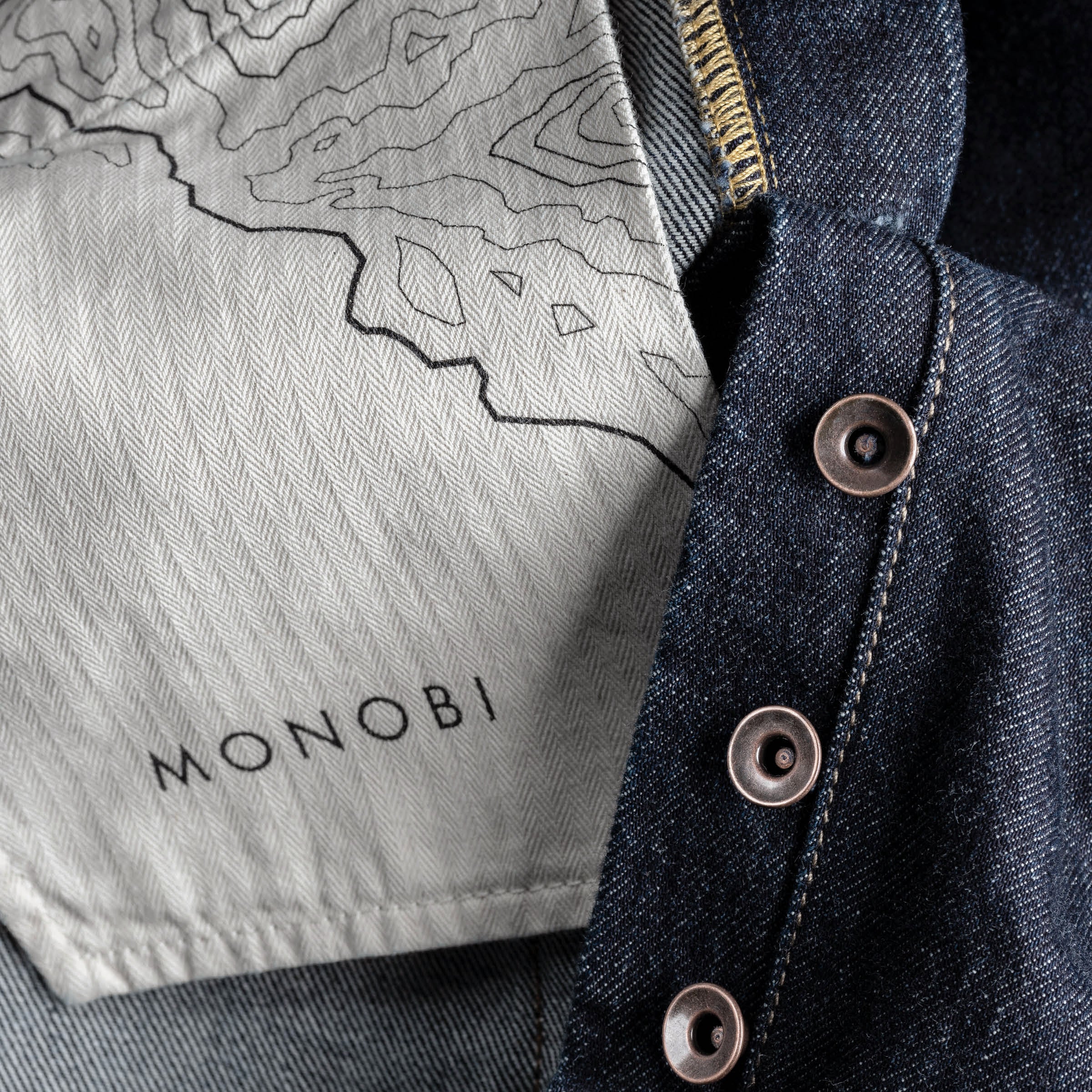 RAW INDIGO SELVAGE DENIM / INDIGO BLUE – Monobi