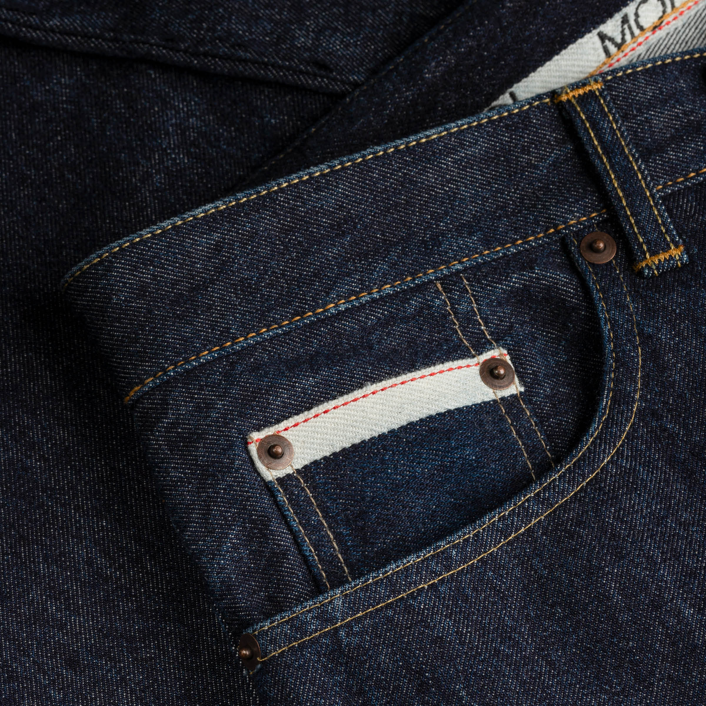 RAW INDIGO SELVAGE DENIM / INDIGO BLUE – Monobi